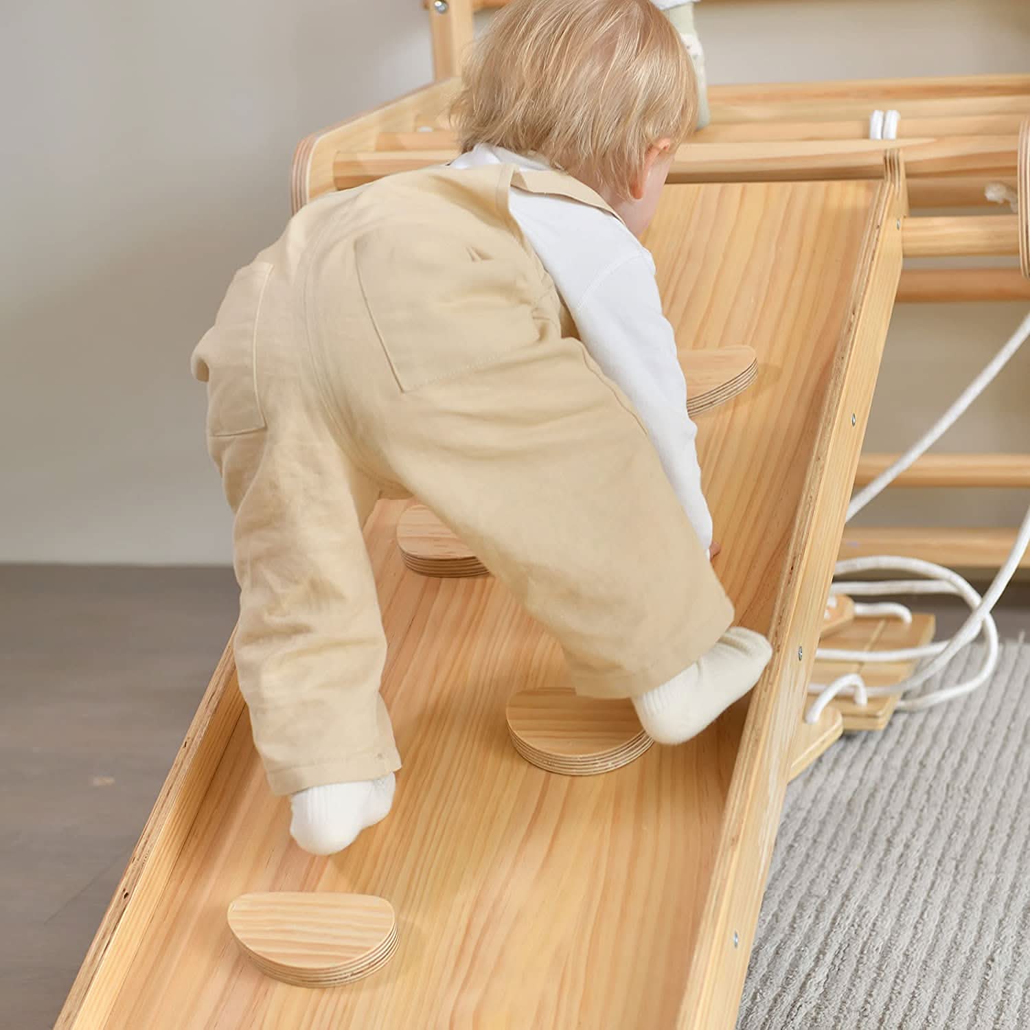 Swedish Ladder Wall Gym & Climber | 9-in-1 | Walnut | Avenlur