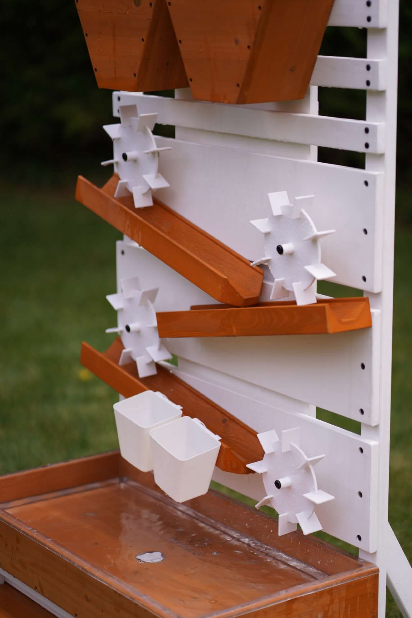 Large Wooden Water Table with Multi-Level Design, Water Wheels ...