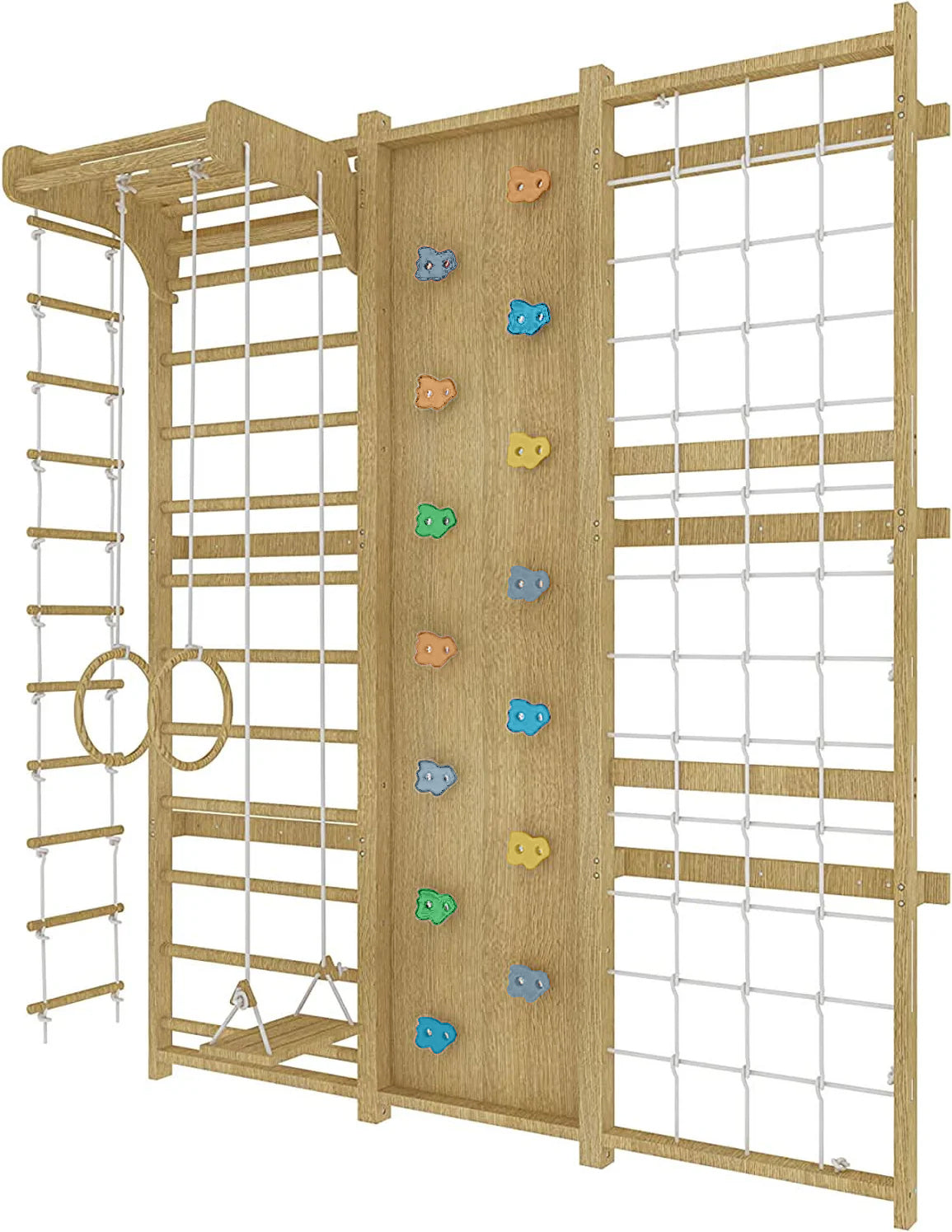 Swedish Ladder Wall Gym & Climber | 9-in-1 | Walnut | Avenlur